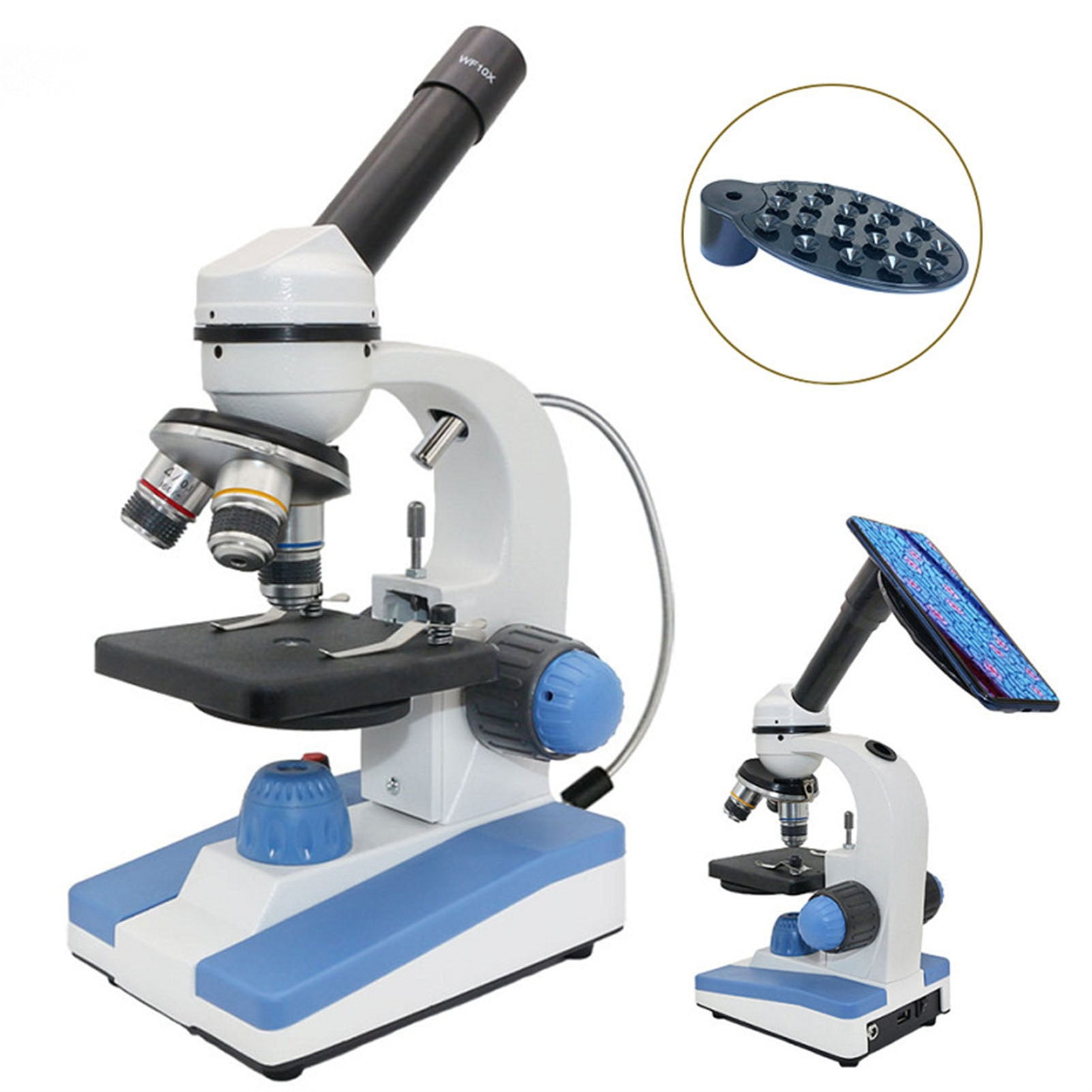 Biological Microscope,2000X Monocular Microscope 360 Rotatable Head Top ...