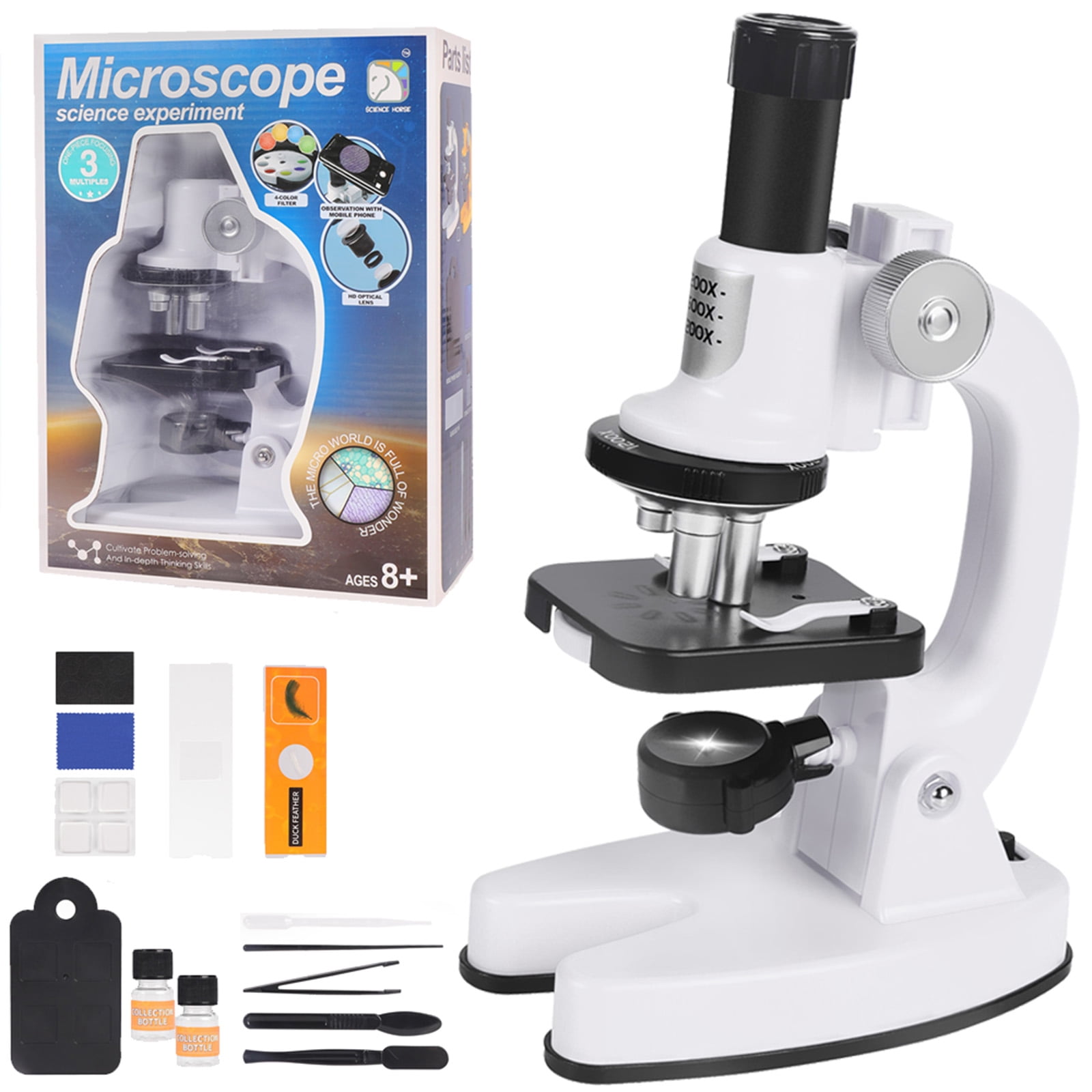 TOPCHANCES Microscope for Kids Beginners, Compound Biological ...