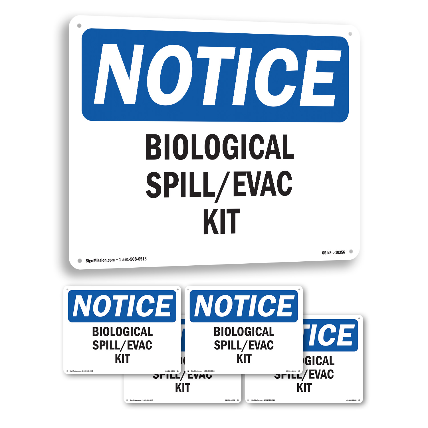 Biological Spill Evac Kit OSHA Notice Aluminum Sign 10 Inch x 7 Inch ...