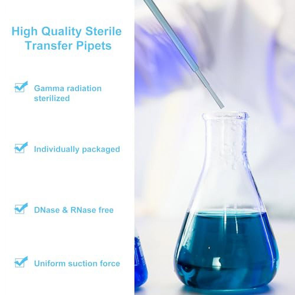 Biologix 1ml Disposable Plastic Transfer Pipettes, 162 mm Long Transfer ...