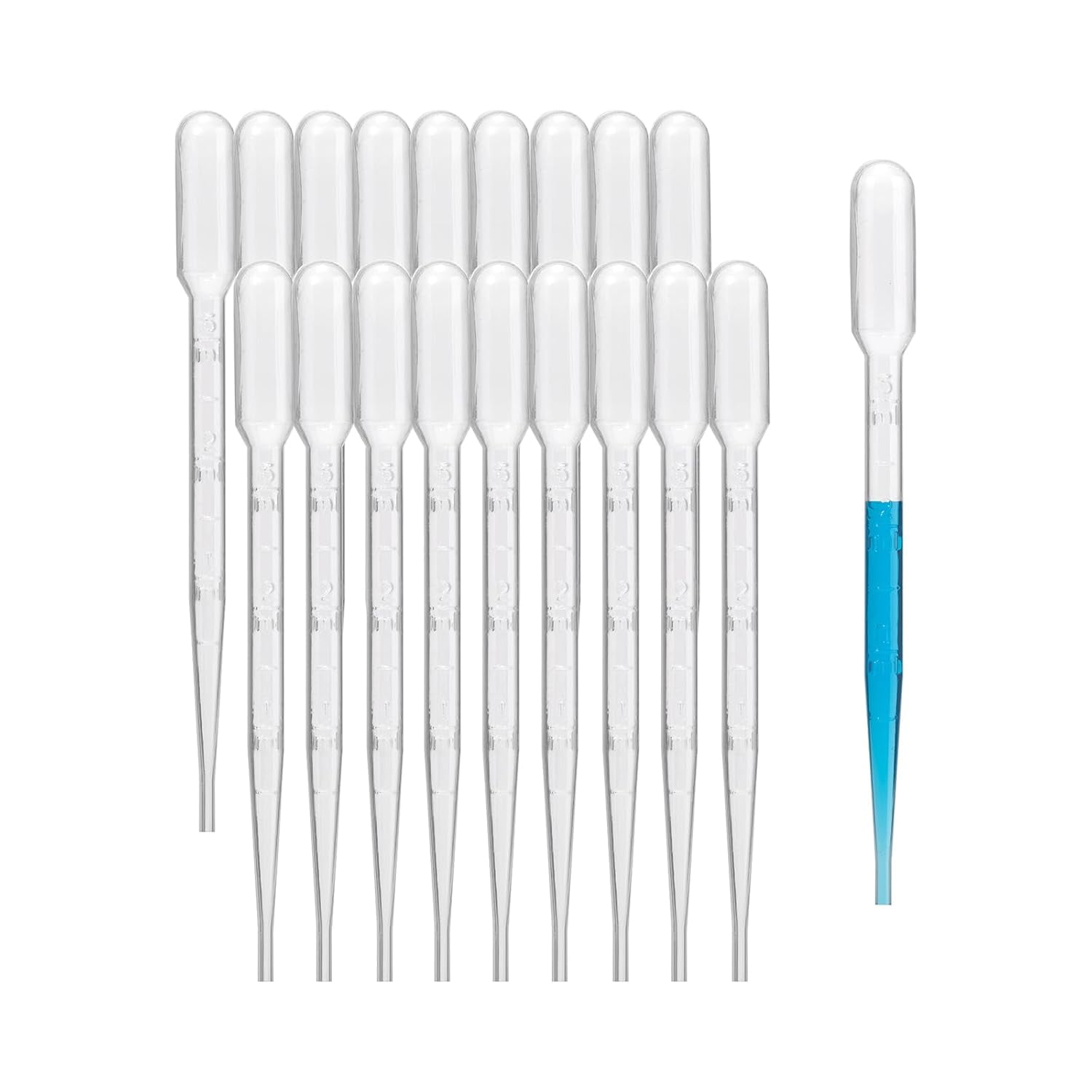 Biologix 500PCS 1ml Disposable Plastic Transfer Pipettes, Graduated ...