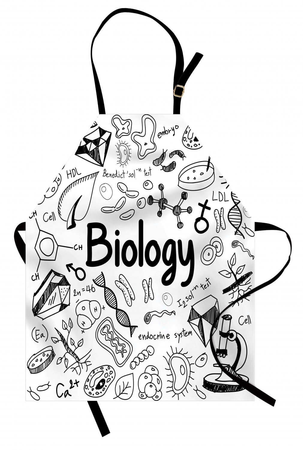 Biology Apron, Doodle Hand-writing Elements Molecules Bacteria ...