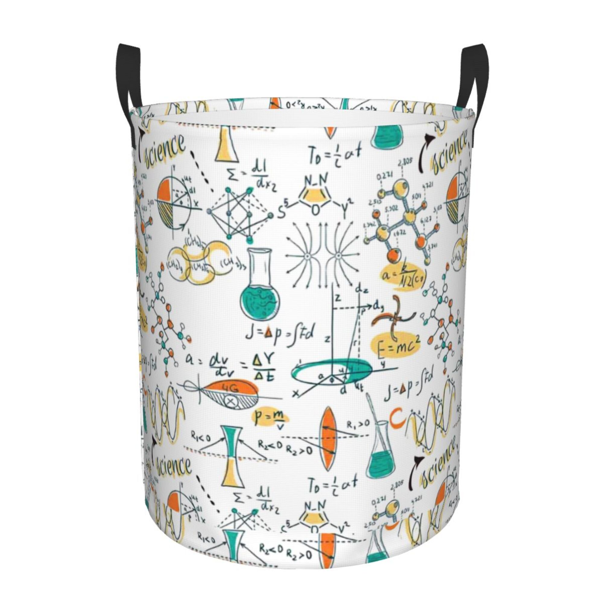 Biology Chemistry Circular Laundry Basket (With Handle) Waterproof ...