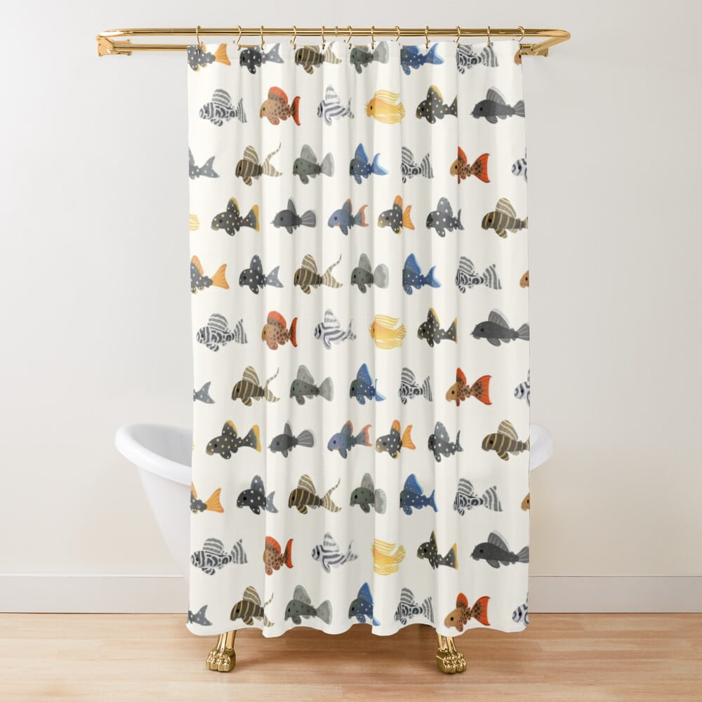 Biology Floral Stall Shower Curtain Vintage Garden Plants Herbs Flowers ...