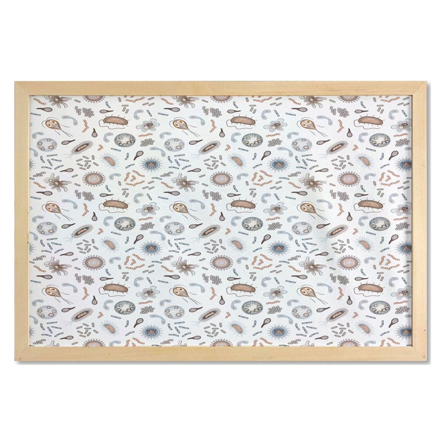 Biology Wall Art with Frame, Microorganism Cells Illness Health Theme ...