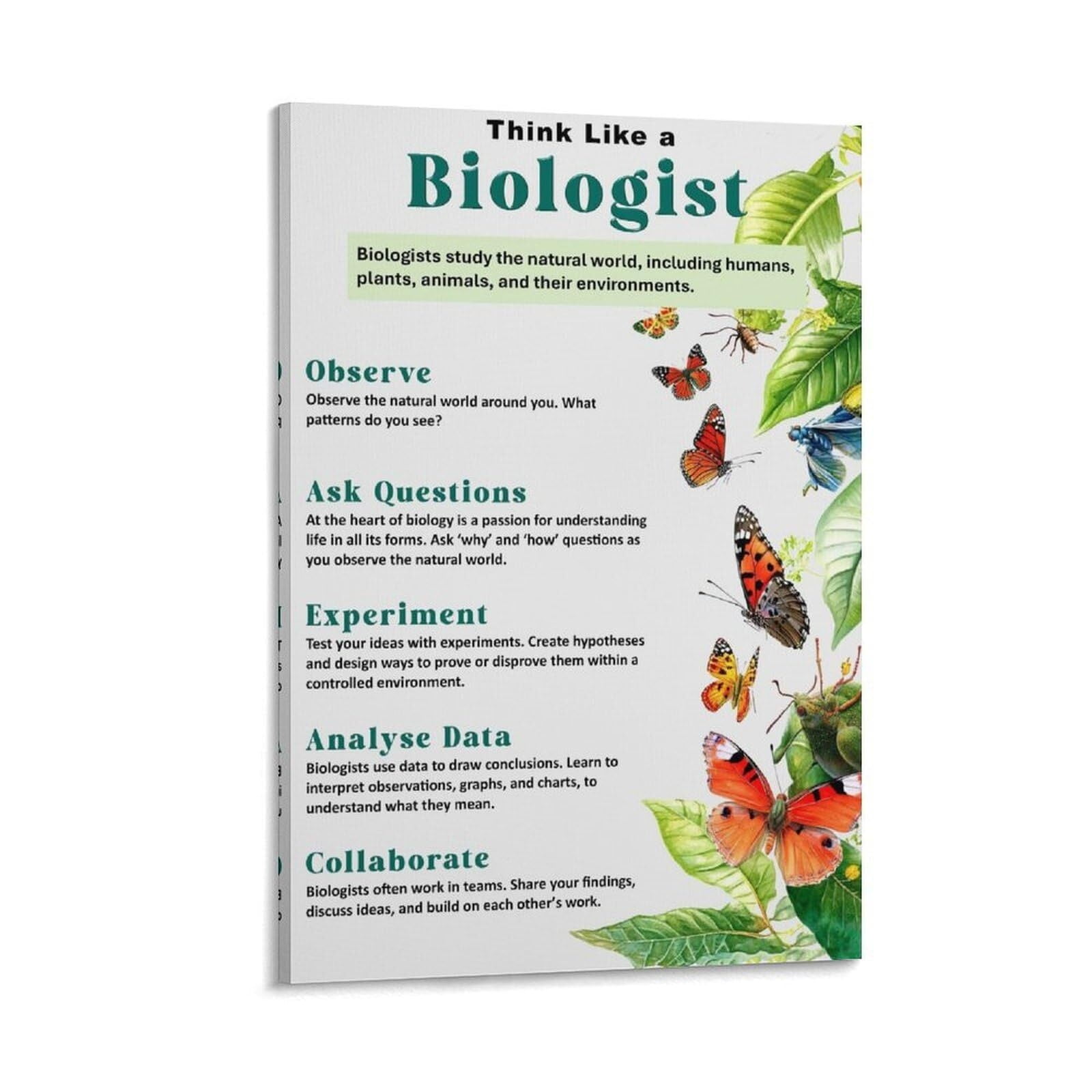 Biology Wall Art, Think Like A Biologist, Classroom Biology Posters ...