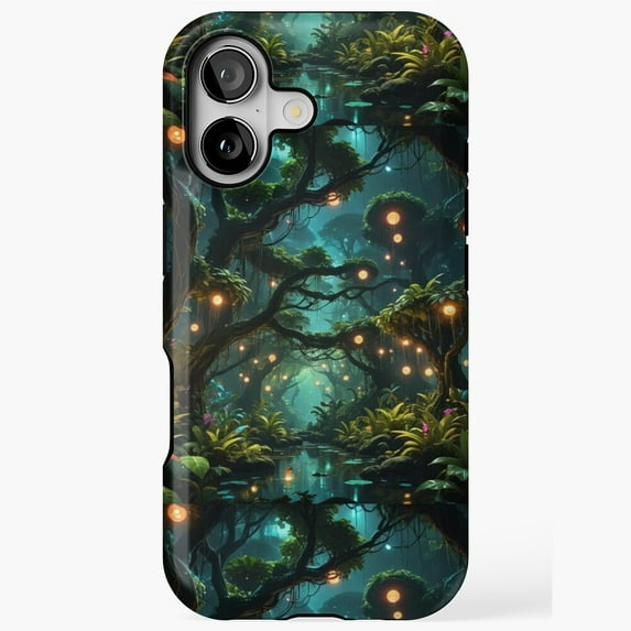 Bioluminescent Jungle Glow Dream Theme for iPhone 17 16 15 14 13 11 Pro ...