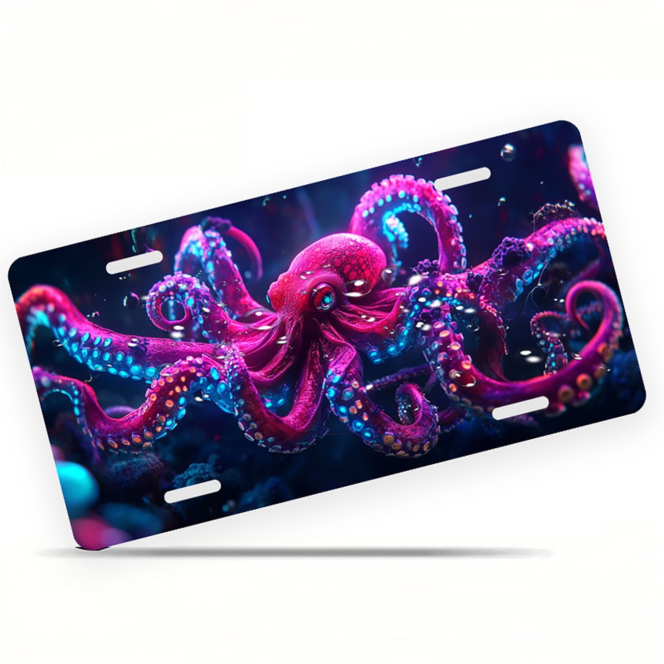 Bioluminescent Octopus Funny Personalized License Plate Rust-proof ...