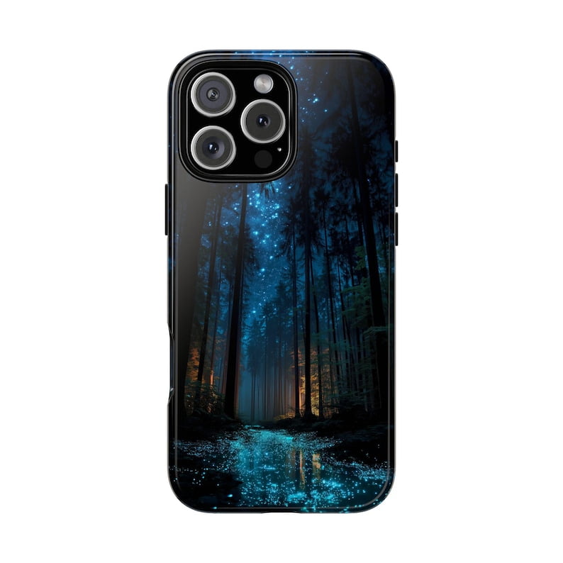 Bioluminescent Stars Forest Night Sky Phone Case with iPhone 11 to 17 ...