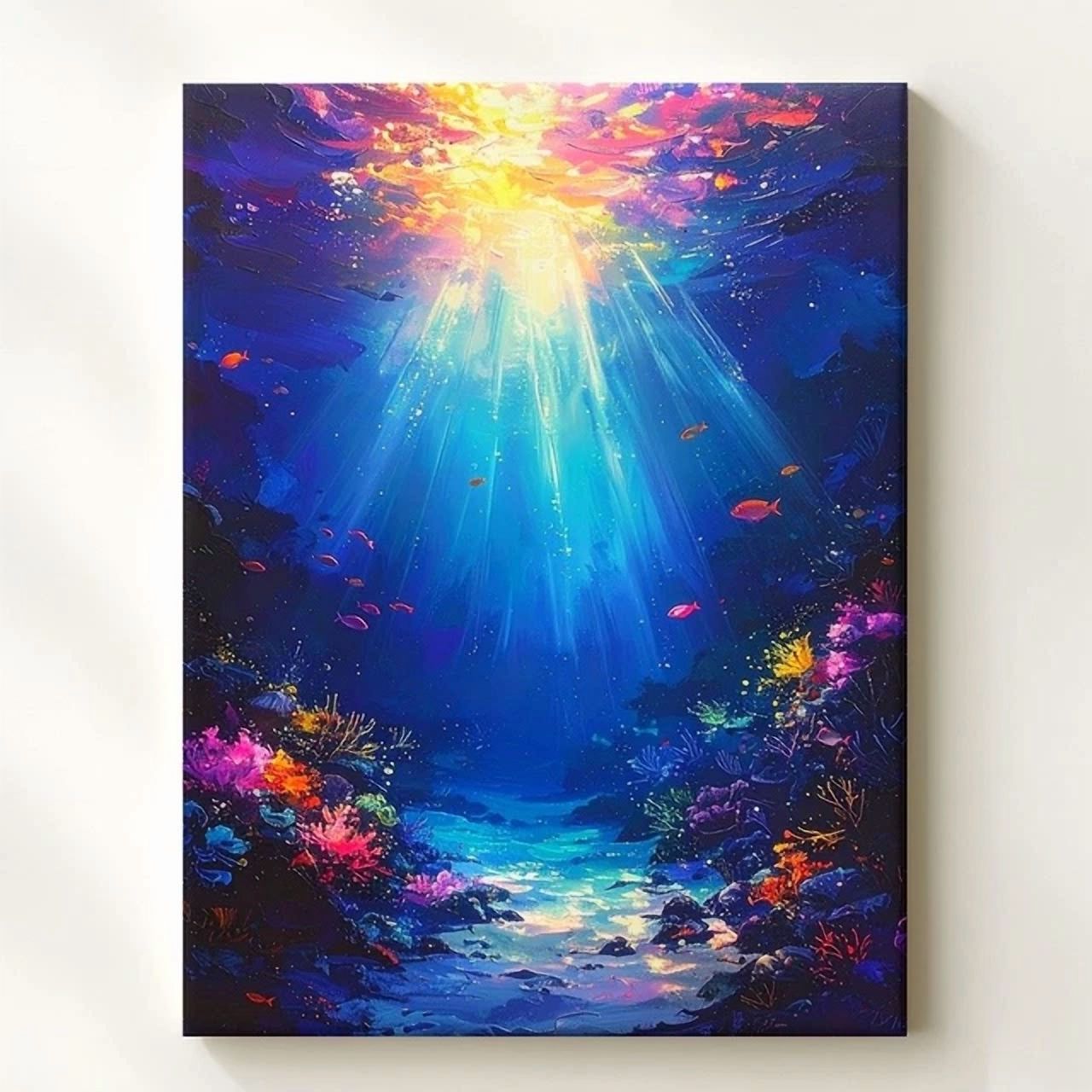 Bioluminescent Underwater Fantasy Posterdreamlike Ocean Scene Wall Art ...