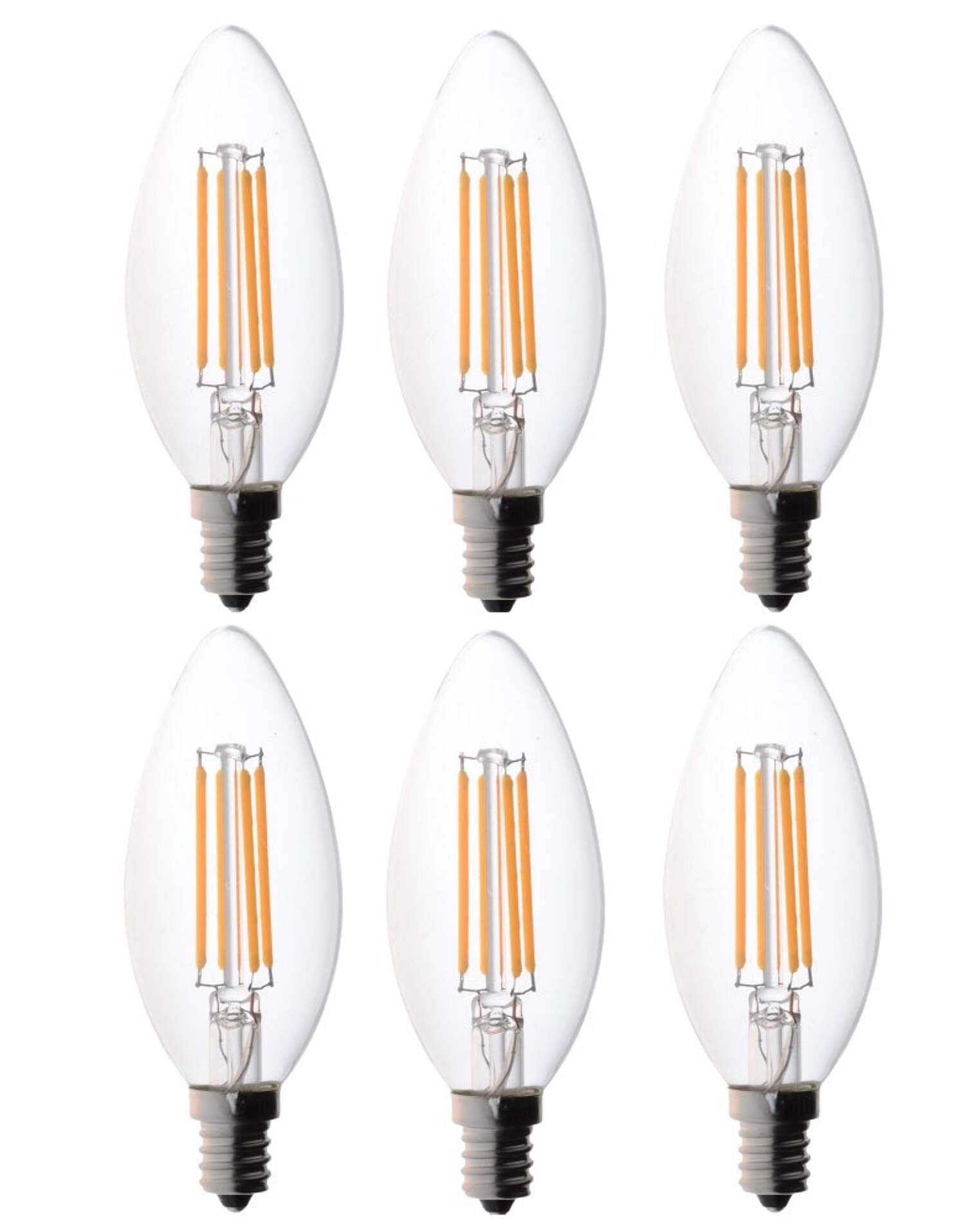 Bioluz LED 60W Candelabra Dimmable Filament LED 2700K Warm White E12 ...