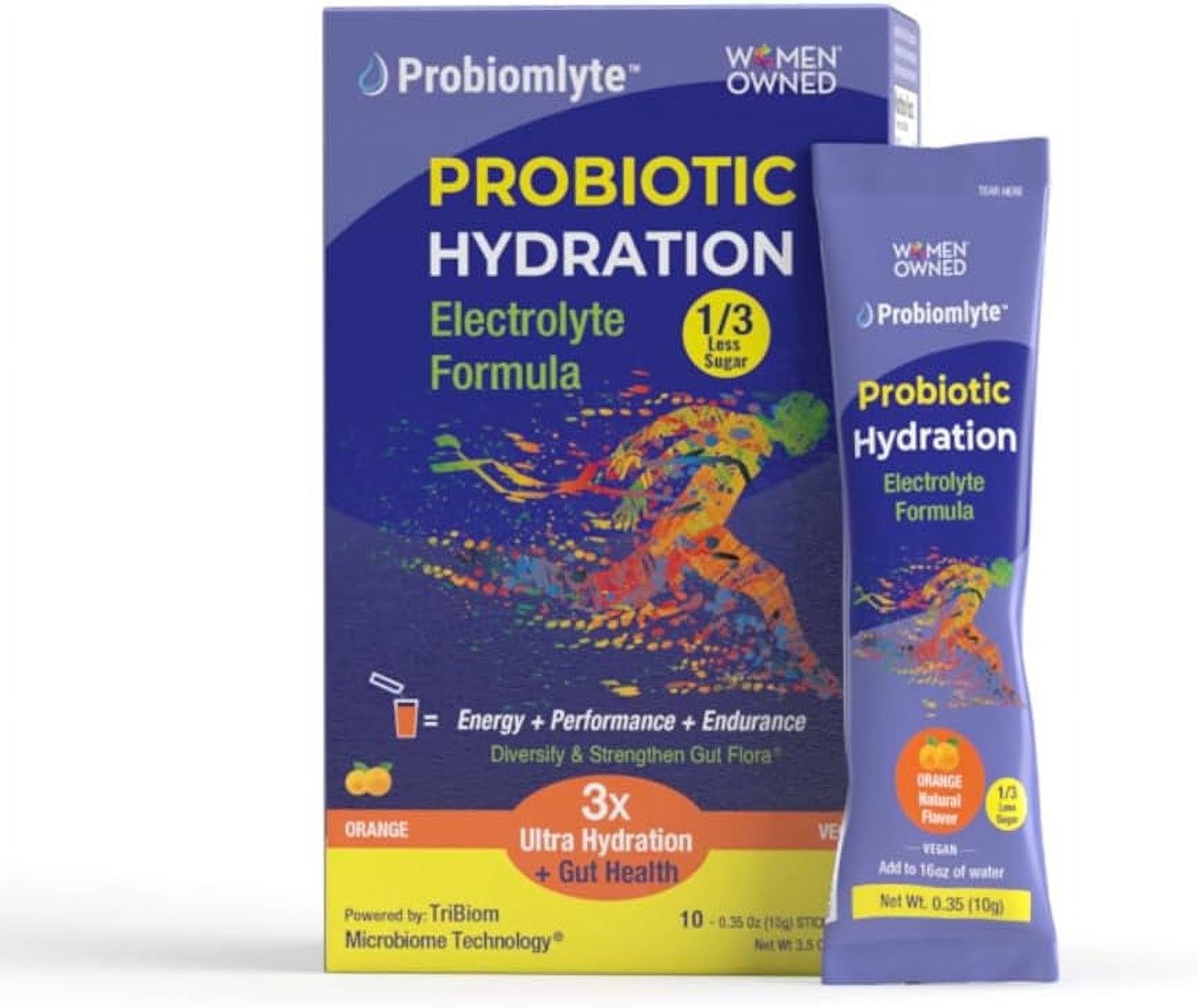 Biom Probiotics Probiomlyte Electrolyte Hydration Powder, Orange, 10 ...