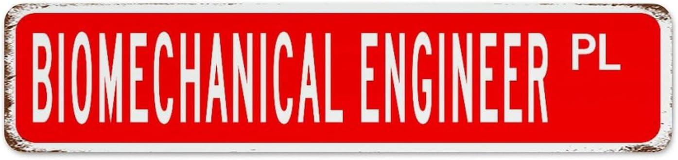 Biomechanical Engineer Red Retro Metal Signs Yard Signs Engineer ...