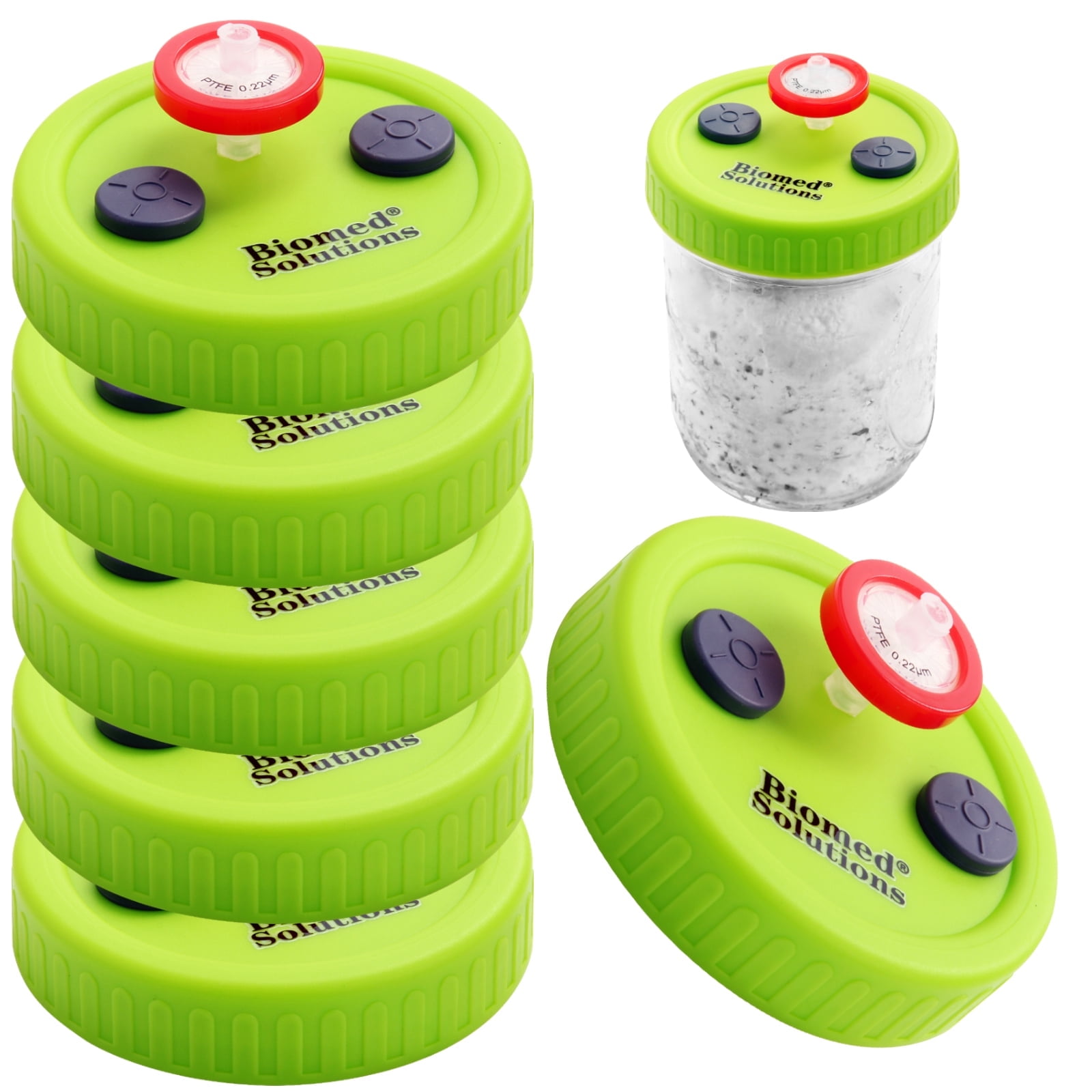 Biomed Solutions Wide Mouth Mushroom Cultivation Lids, 86mm Self ...