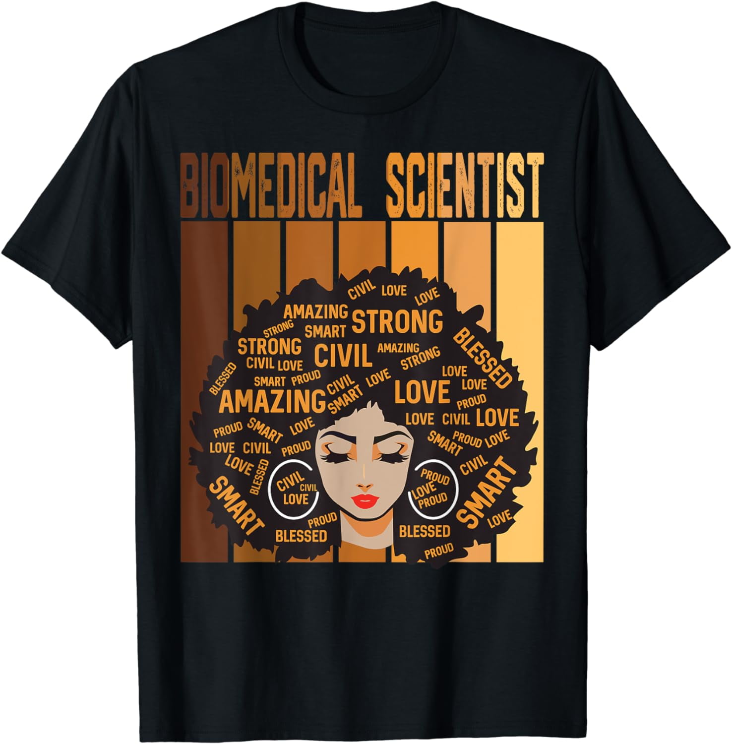 Biomedical Scientist Afro African Women Black History Month T-Shirt ...