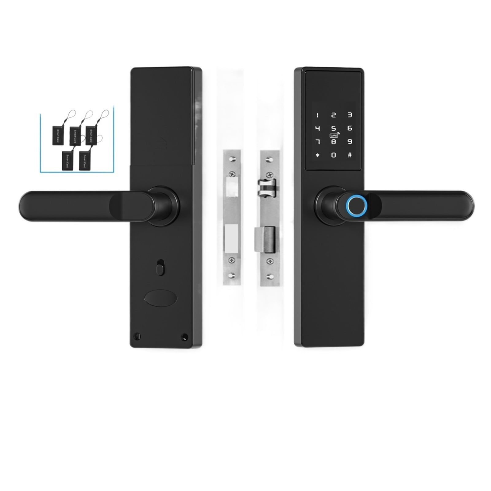 Biometric Electronic Door Lock Digital Black Smart Lock Tuya App Remote ...