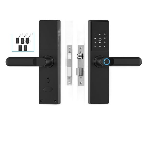 Biometric Electronic Door Lock Digital Black Smart Lock Tuya App Remote ...