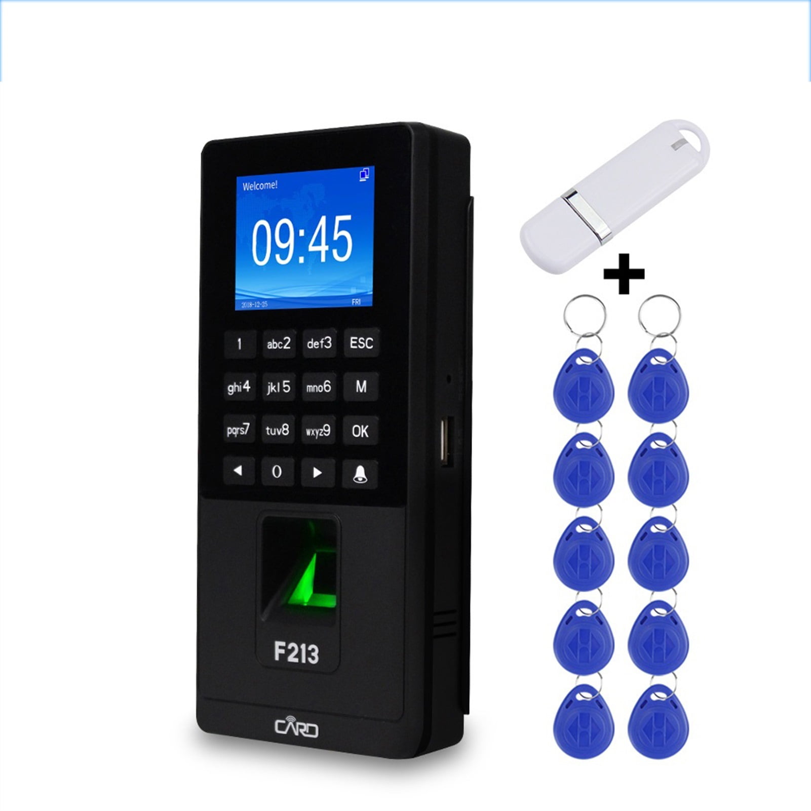 Biometric Fingerprint Access Control Keypad Password Time Attendance Machine Support TCP/IP ...
