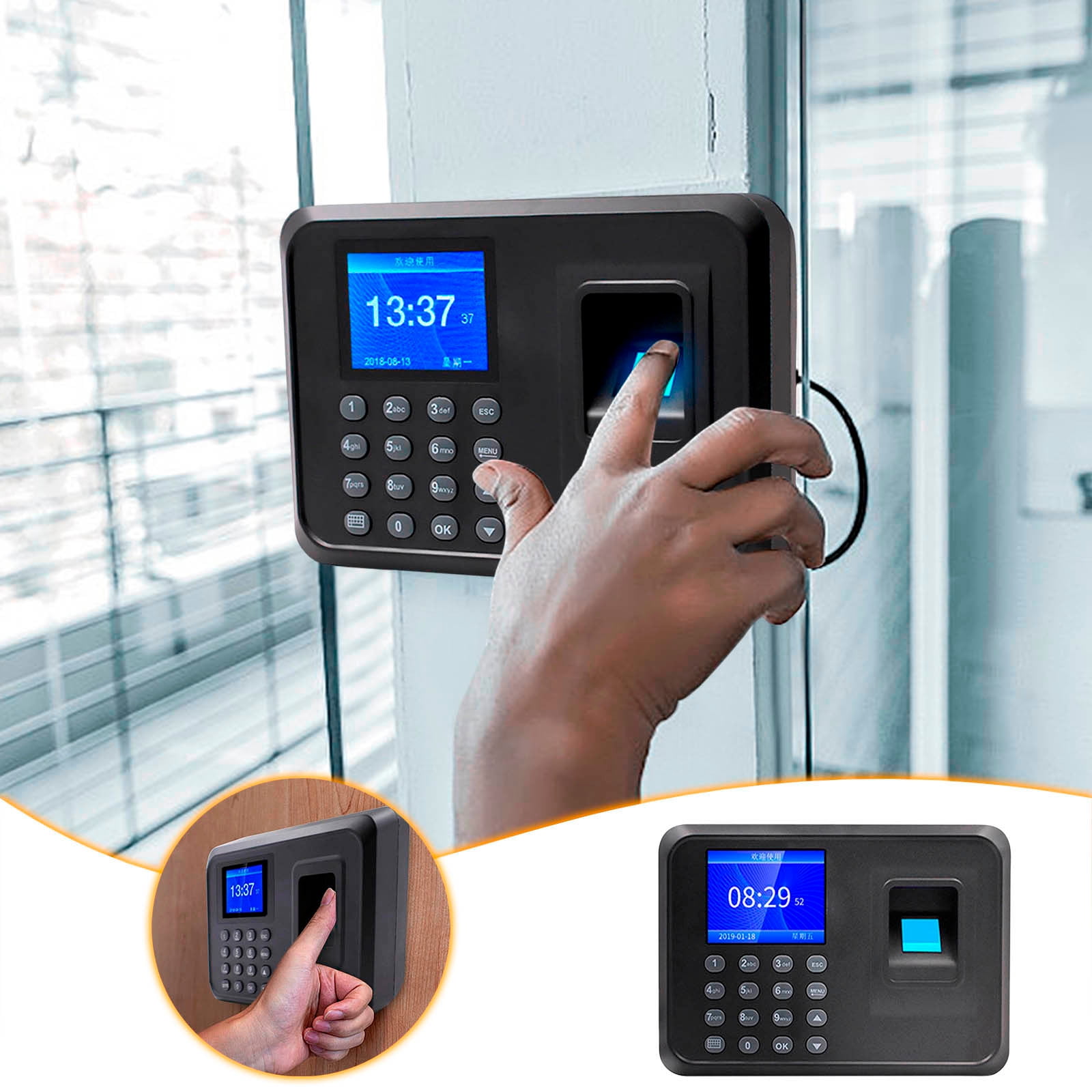 Biometric Fingerprint Attendance Machine, Employee Time Clock Recorder ...