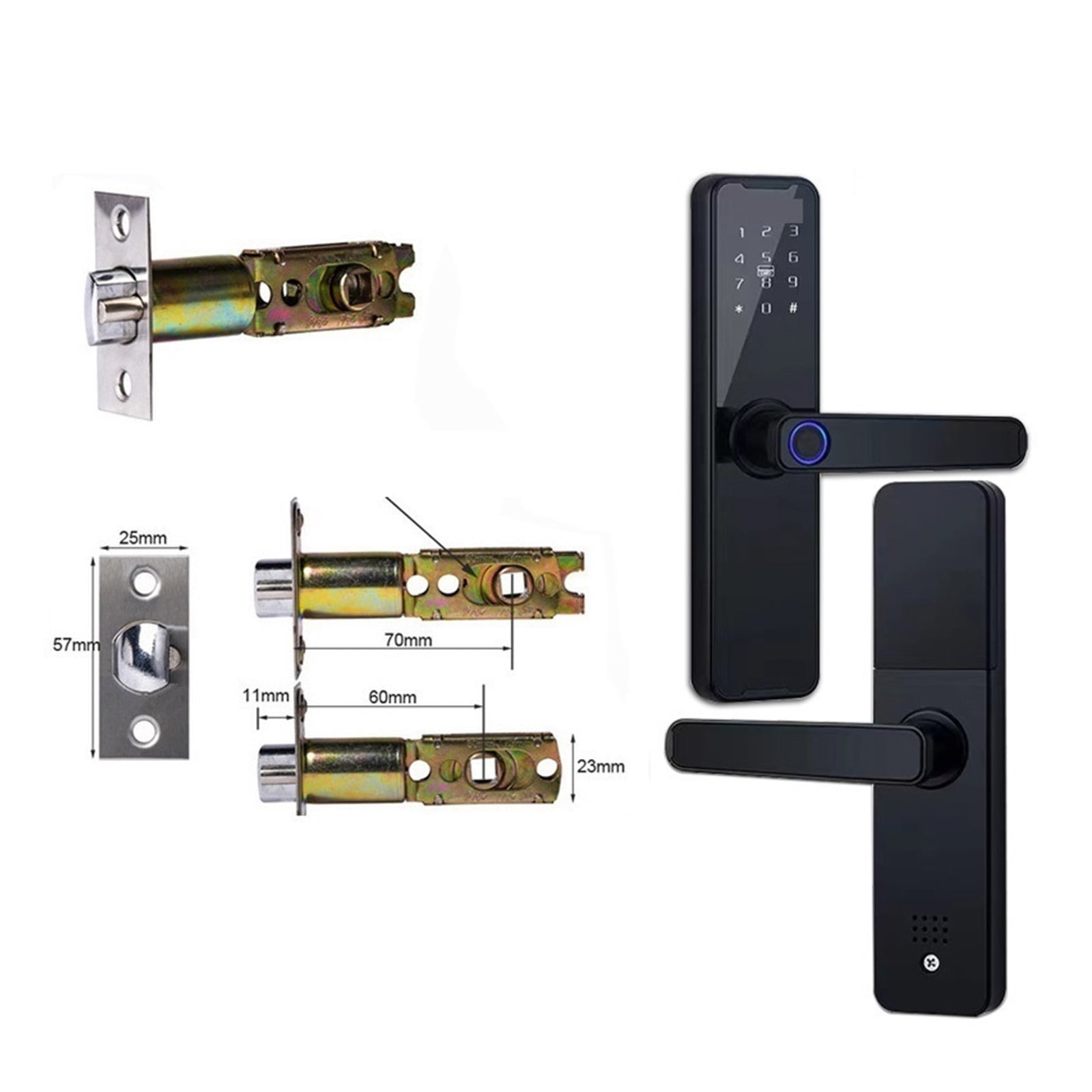 Biometric Fingerprint Door Lock Black Smart Lock Tuya App Remote ...