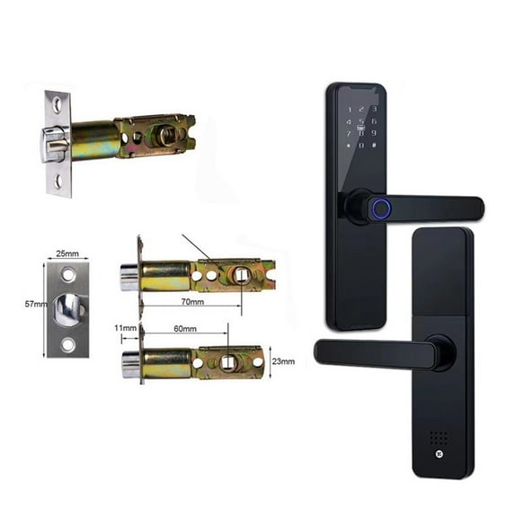 Biometric Fingerprint Door Lock Black Smart Lock Tuya App Remote ...
