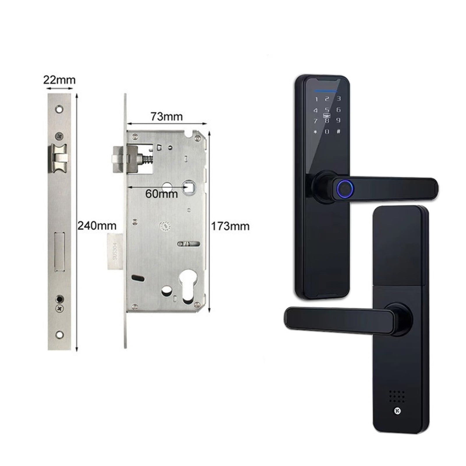 Biometric Fingerprint Door Lock Black Smart Lock Tuya App Remote ...