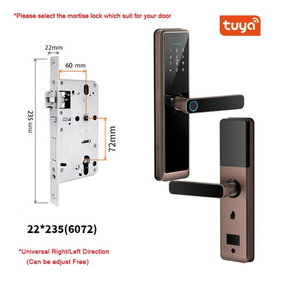 Biometric Fingerprint Door Lock DB20 Black Smart Lock Tuya App Remote ...