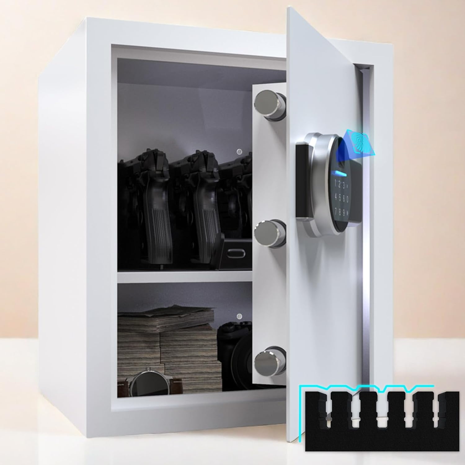 Biometric Fingerprint Safe Box, 1.42 Cubic Feet Smart Safes Modern ...