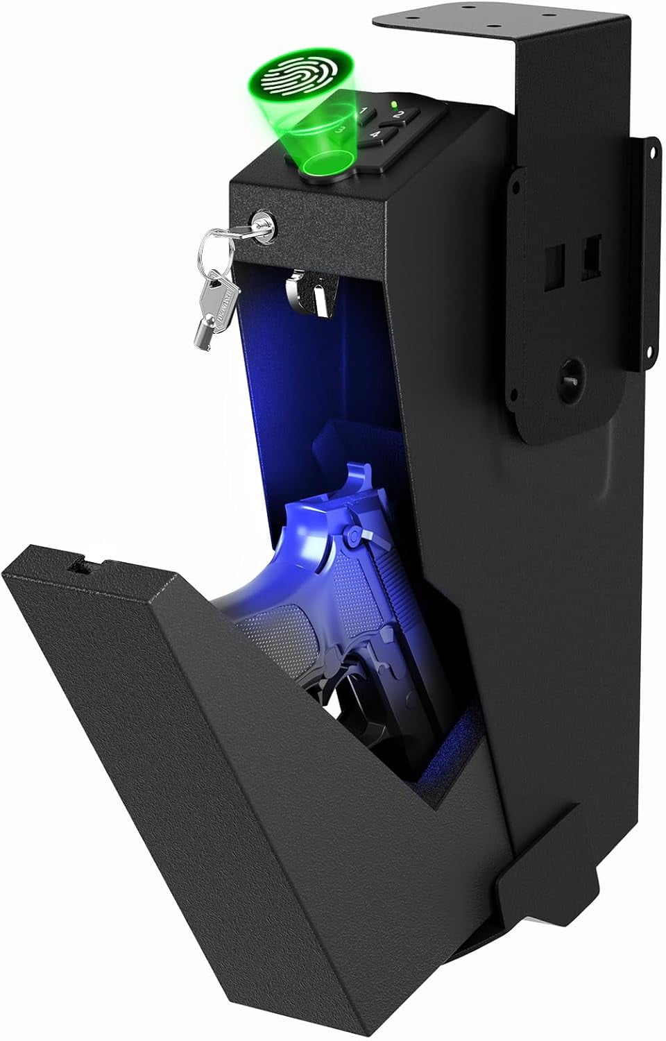 Biometric Handgun Gun Safe for Nightstand, Desk, Bed Side, Wall,Truck ...