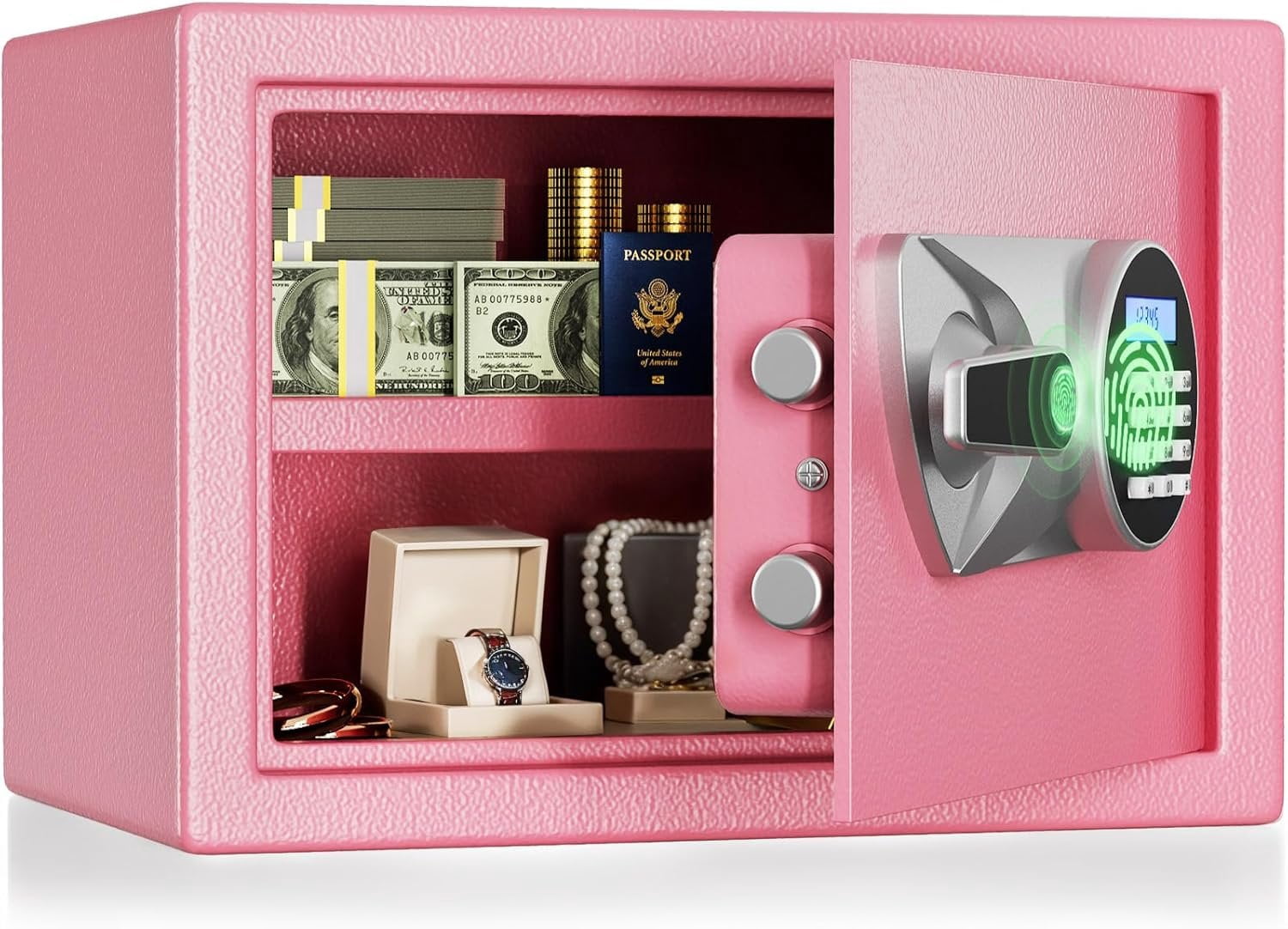 Biometric Safe 1.0 Cub Quick Access Fingerprint Lock Box With Keypad ...
