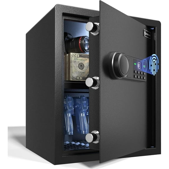 Biometric Safe Box, Quick-Access Security Safe Box with Upgraded ...