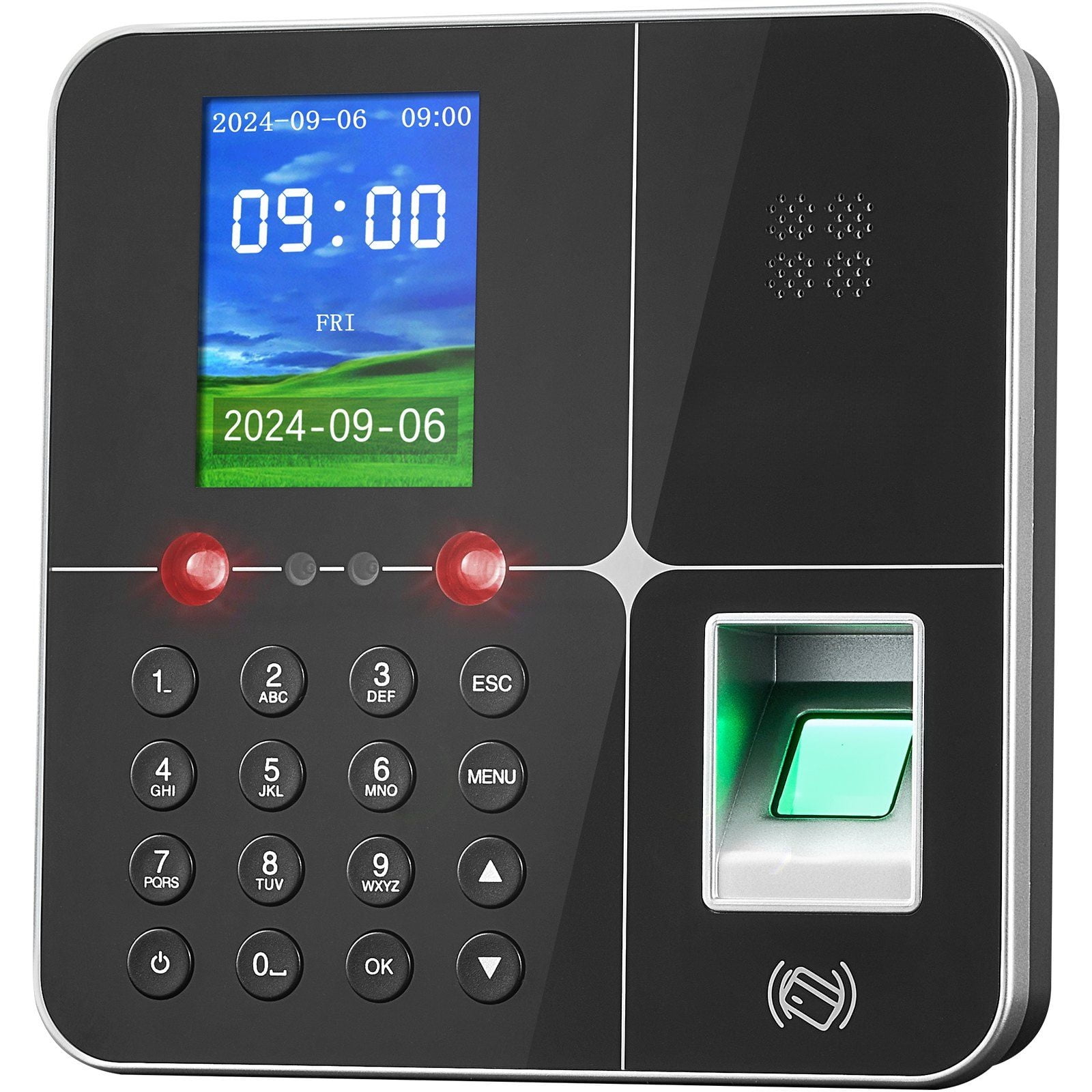 Biometric clock with facial fingerprint RFID PIN - 5 RFID cards and USB ...