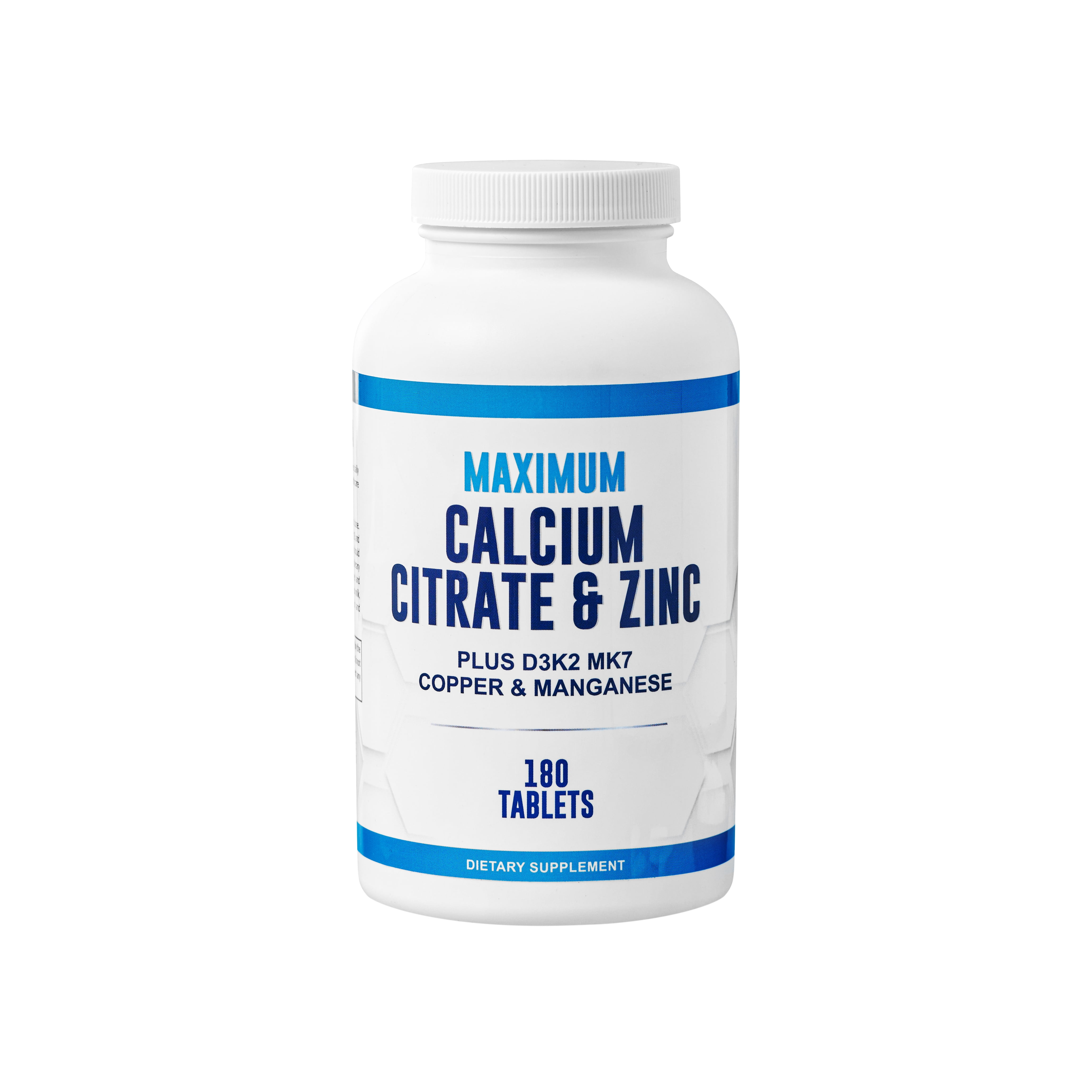 Biomulvita Maximum Calcium Citrate and Zinc Plus D3K2MK7 - Copper and Manganese for Bone, Teeth ...