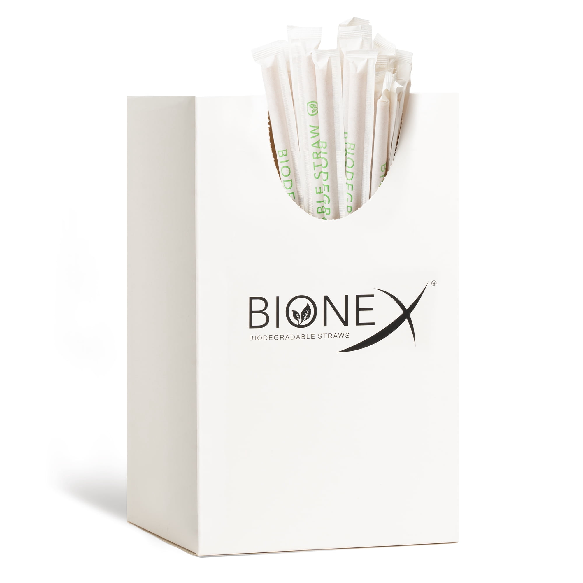 Bionex Biodegradable Sugarcane Drinking Straws, 8-Inch Wrapped ...
