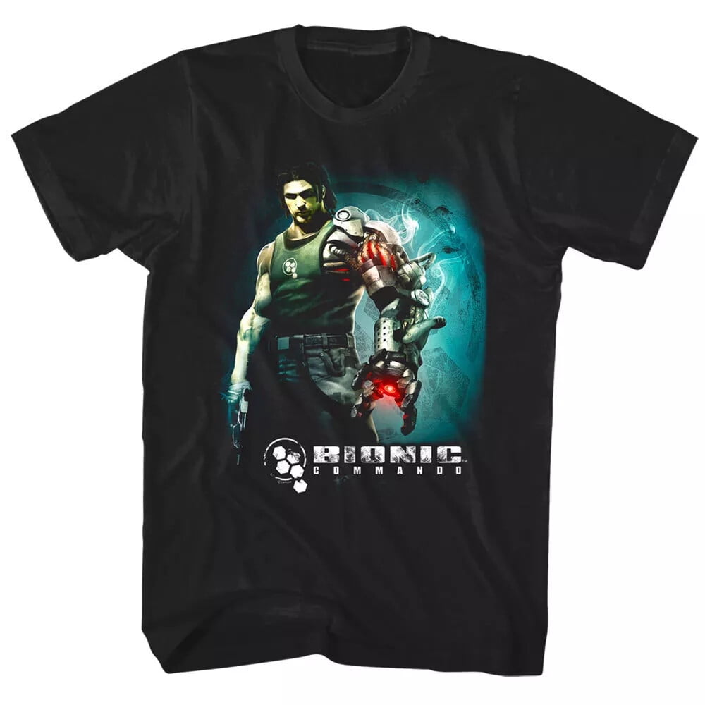 Bionic Commando Cyborg Arm Game Cover Men's T Shirt Robot Vintage ...