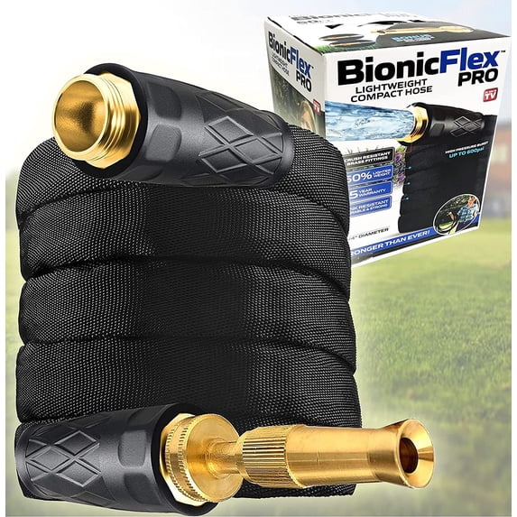 Bionic Flex Pro 25ft Garden Hose - Heavy Duty, Weatherproof, Brass ...