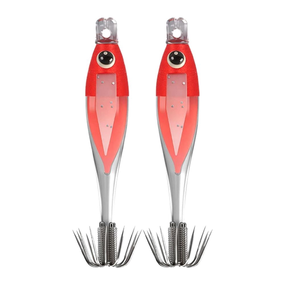 Bionic Fluorescent Fishing Jig, Dual Glow PVC Lure with Stainless Steel ...