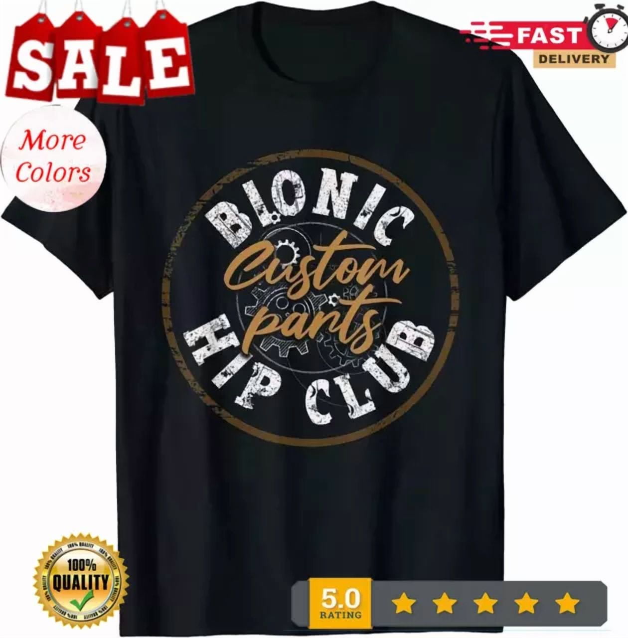 Bionic Hip Club Hip Replacement Surgery Recovery Unisex T-Shirt ...
