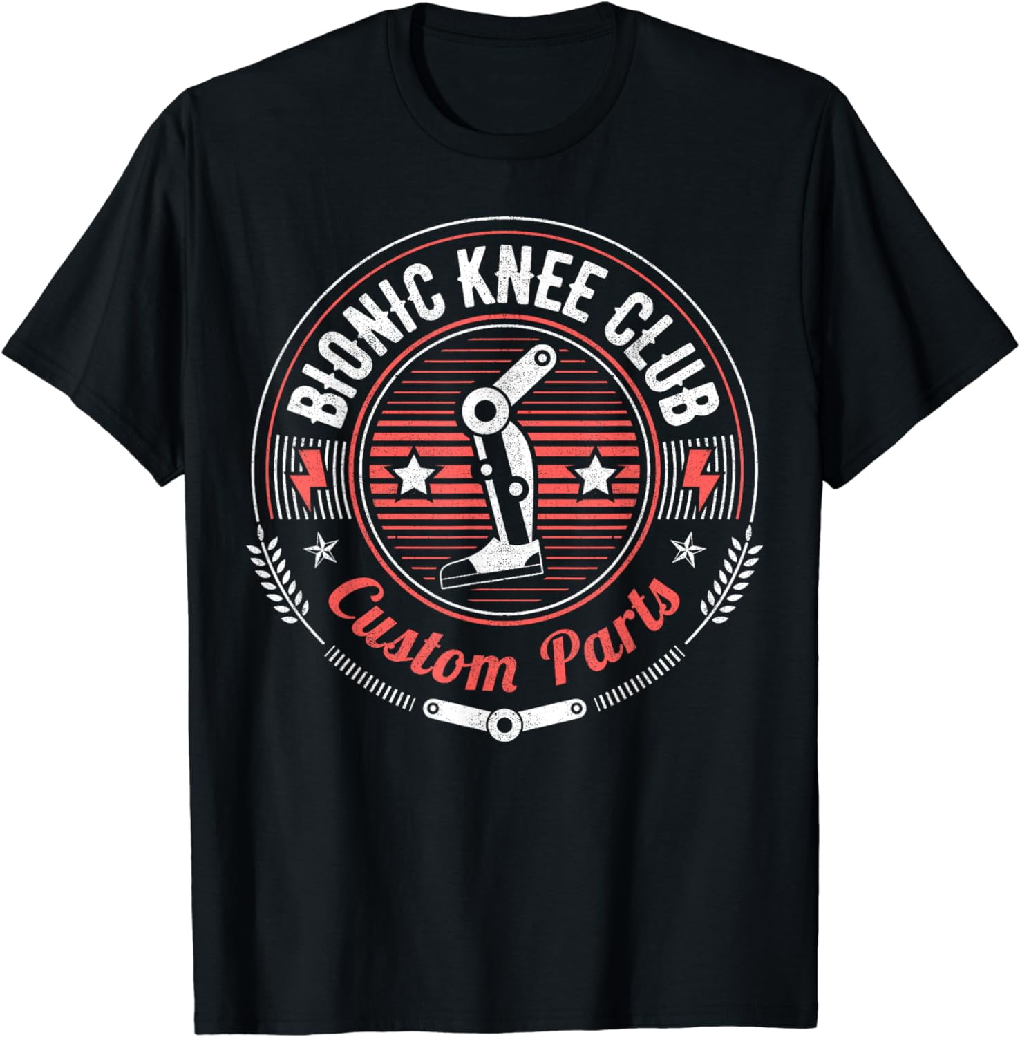 Bionic Knee Club Custom Parts Funny Knee Replacement T-Shirt - Walmart.com