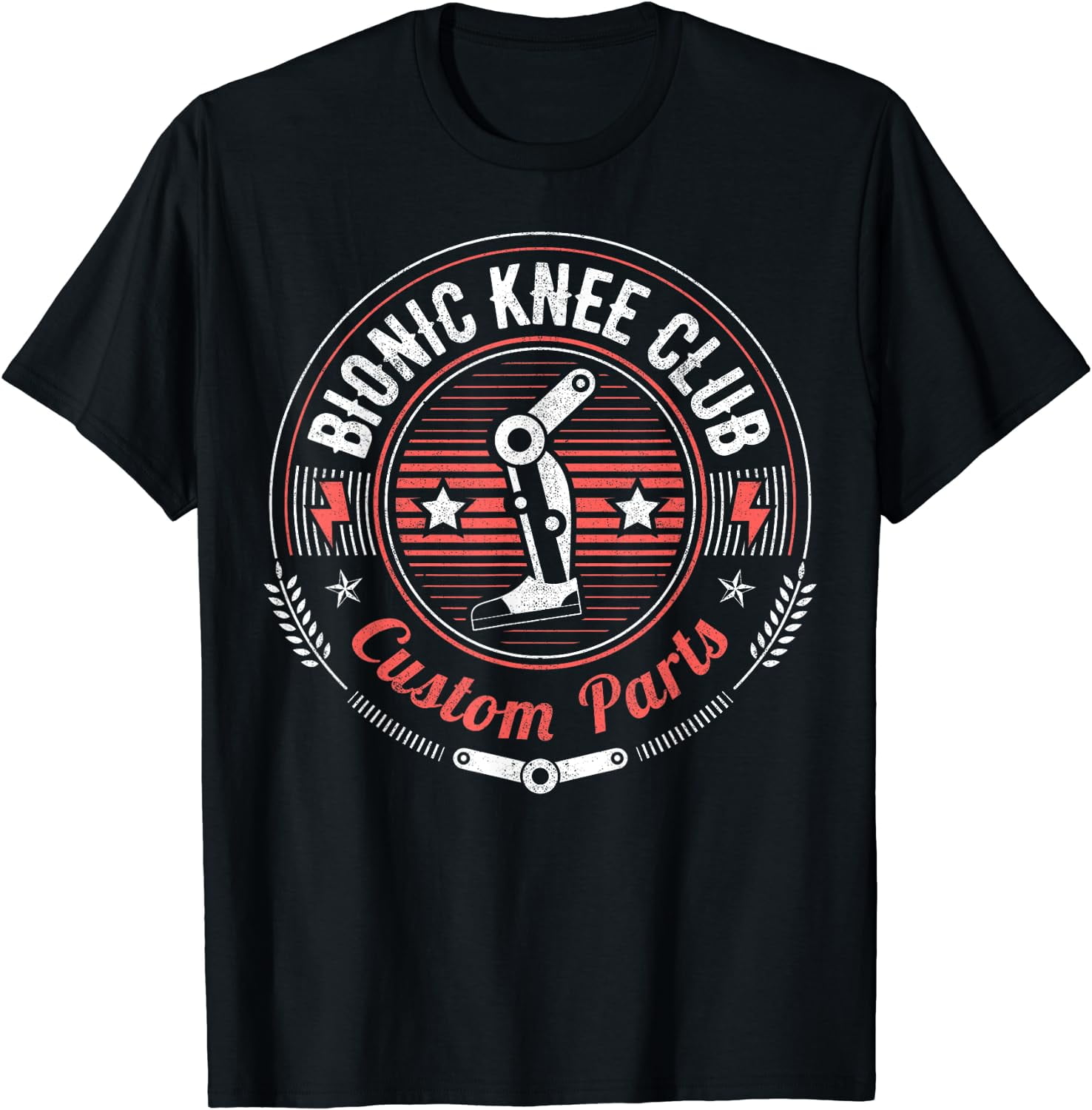 Bionic Knee Club Custom Parts Funny Knee Replacement T-Shirt - Walmart.com