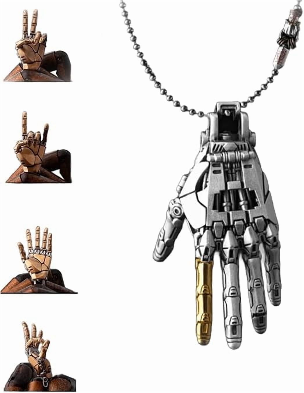 Bionic Robot Hand Necklace Pendant, Mechanical Steampunk Jewelry with ...