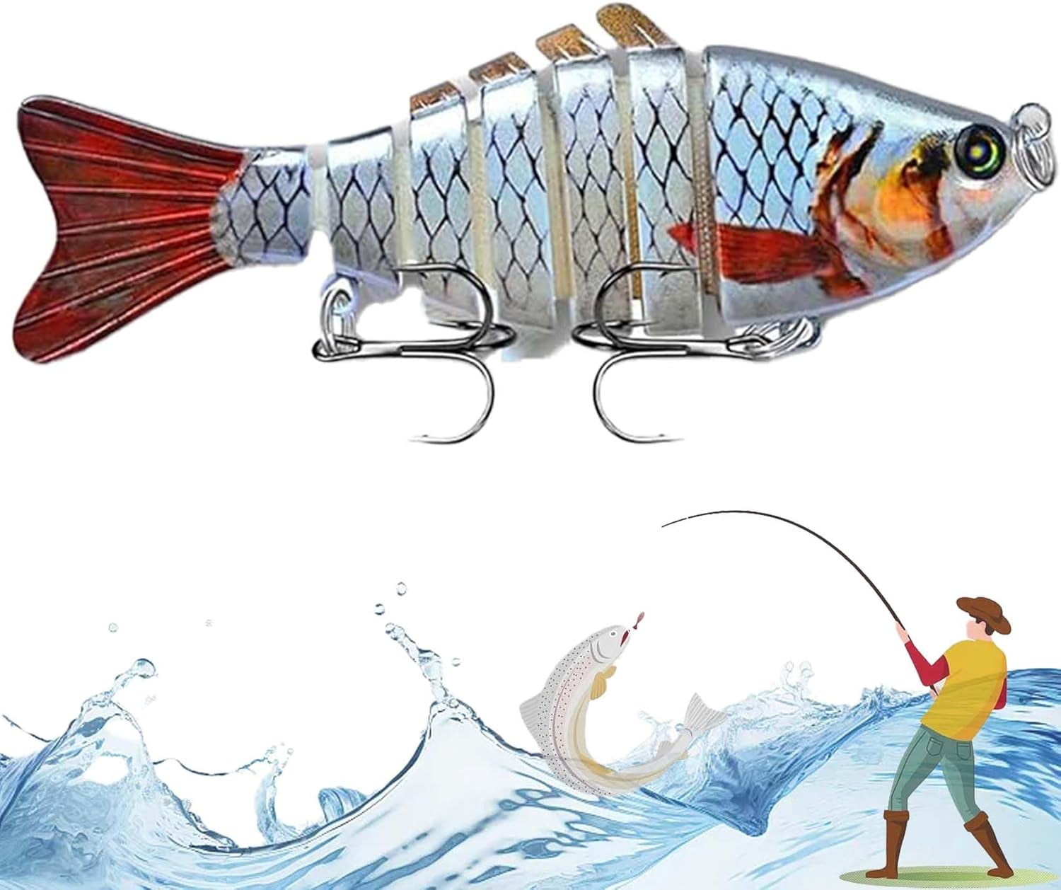 Bionic Swimming Lure, 3D Bionic Swimming Lure Swims Just Like a Real ...