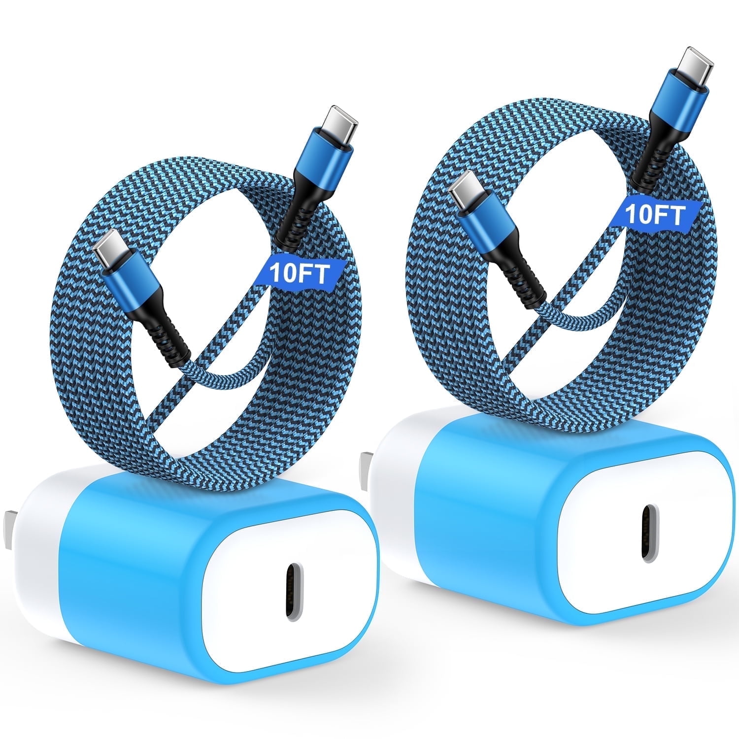 Bioonis USB C Charger Block, 2Pack 20W PD Charger Block with USB C to C ...