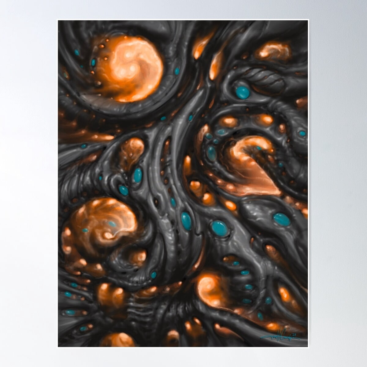Bioorganic Lava Flow Poster Wall Art, Modern Wall Decor For Living Room ...