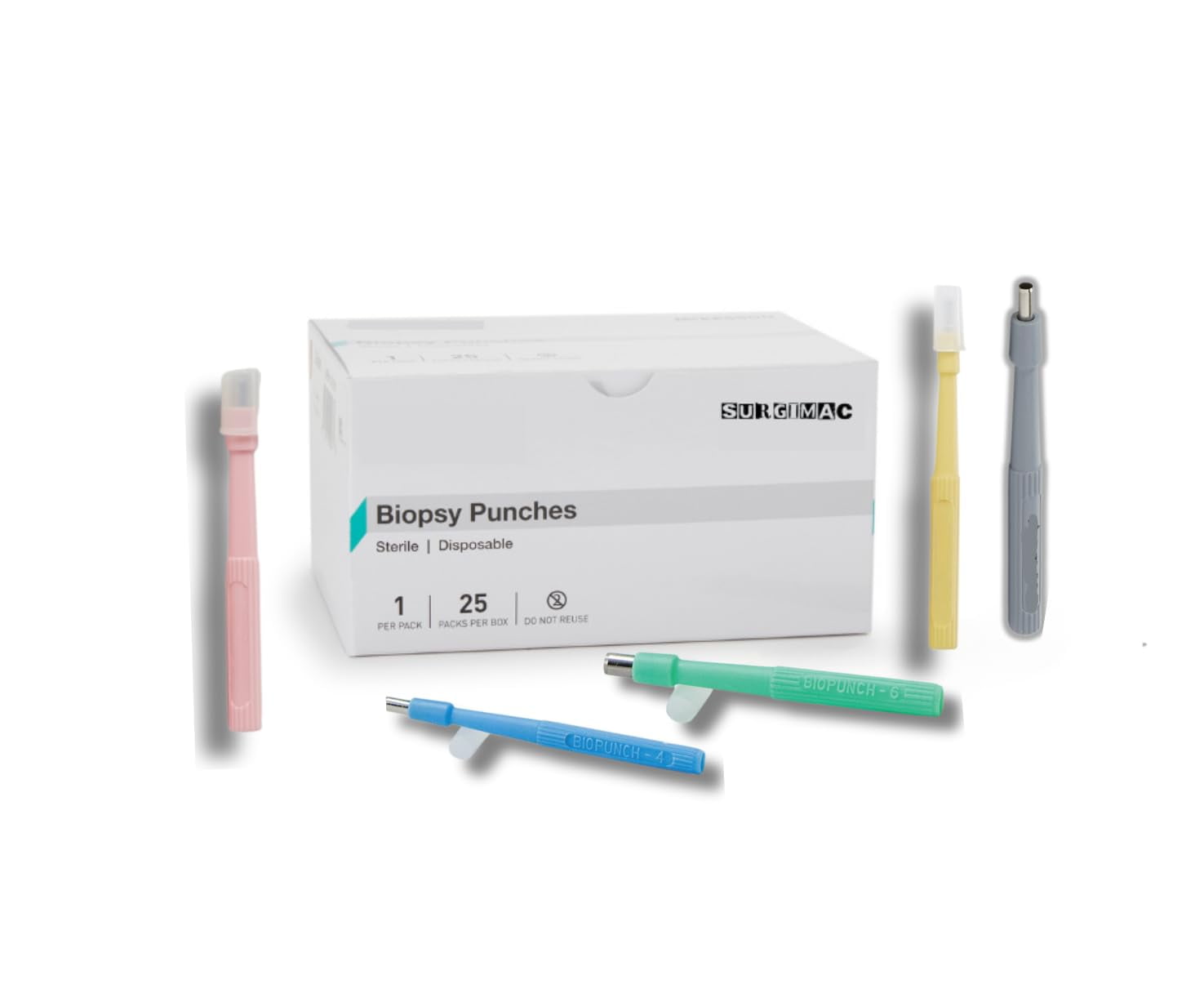 Biopsy Punch Assorted Sizes: 2mm, 3mm, 4mm, 5mm, 6mm | Single-Use ...