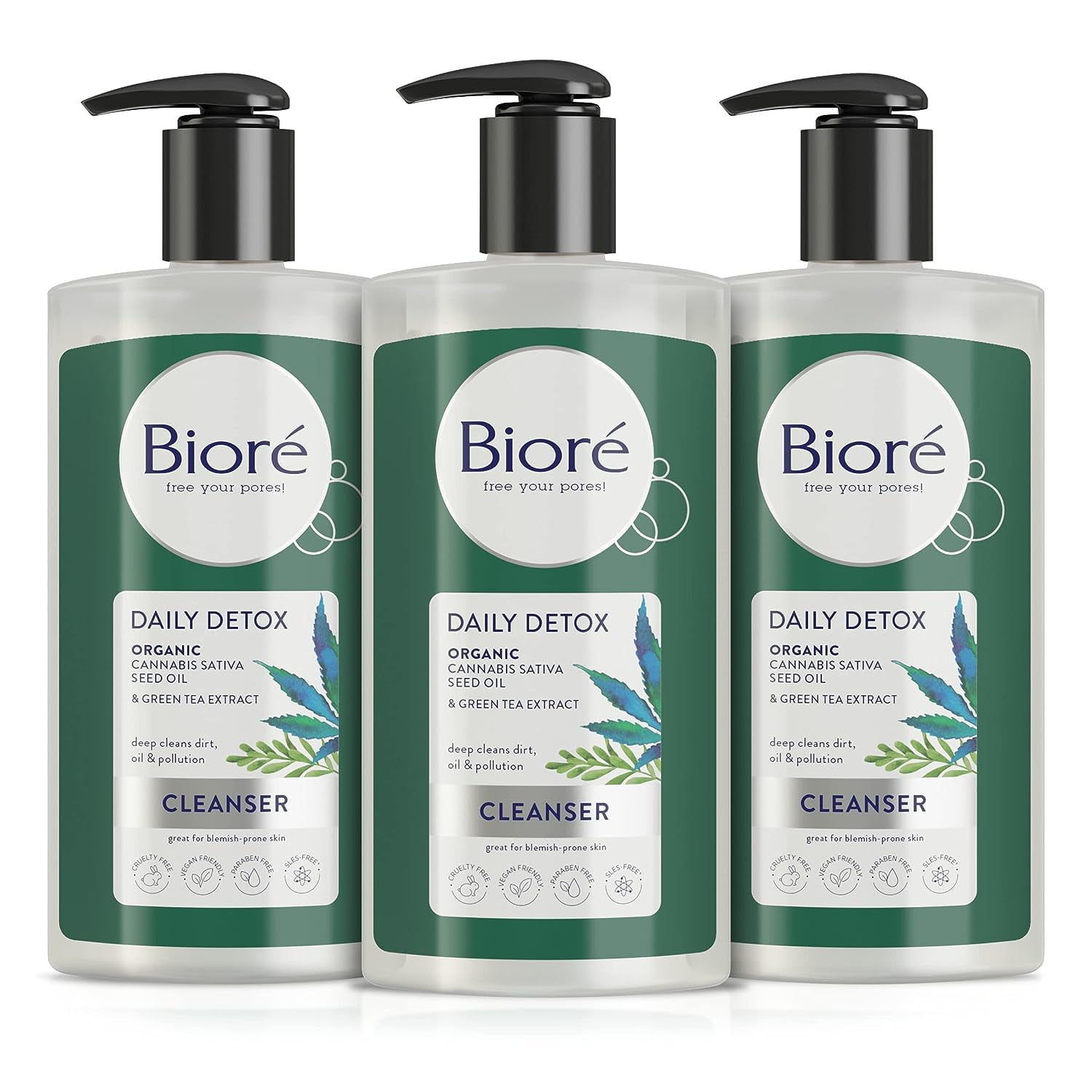 Bioré Detox Face Wash, Acne Facial Cleanser for Blemish Prone Skin ...
