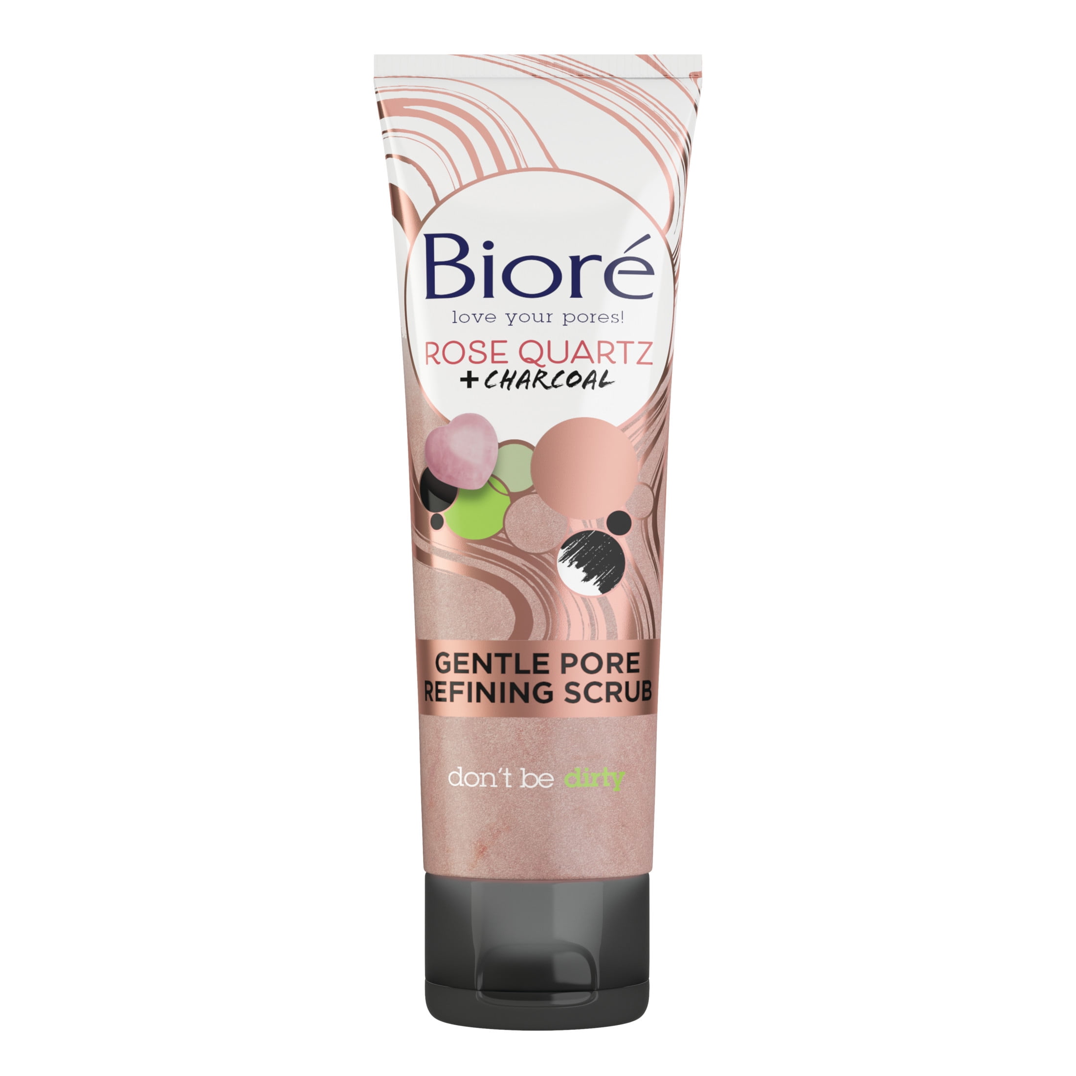 Bioré Rose Quartz + Charcoal Gentle Pore Refining Facial Exfoliator ...