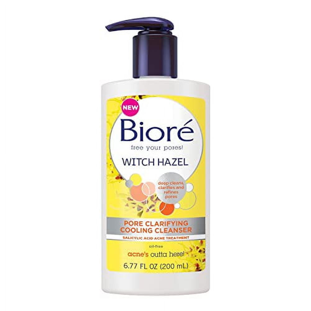 BiorÃ© Witch Hazel Pore Clarifying Acne Face Wash, Exfoliating Facial ...