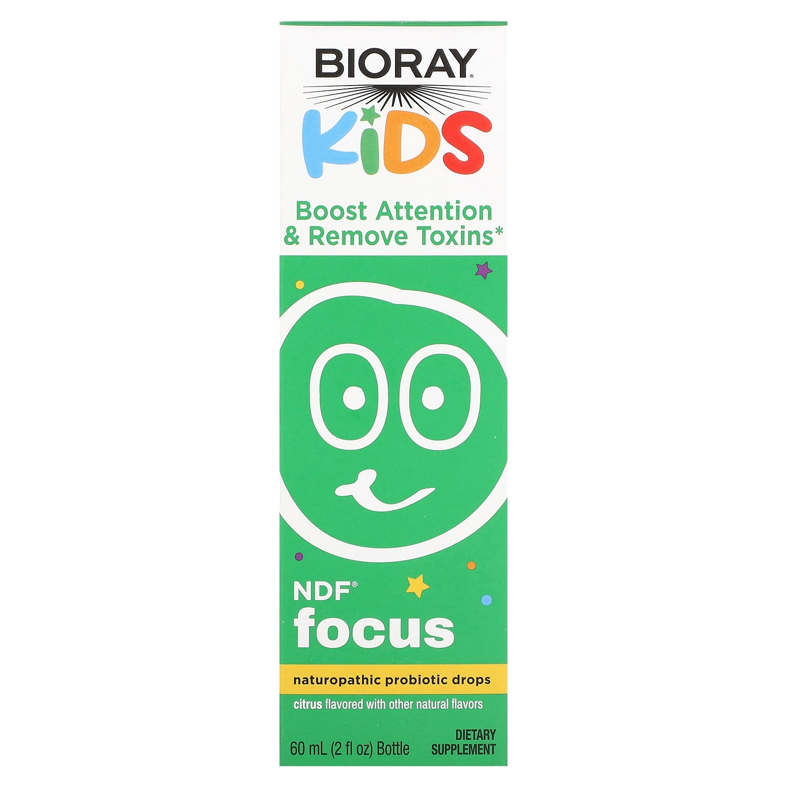 Bioray Kids NDF Focus, Probiotic Drops, Citrus, Vegan, Gluten/Dairy ...