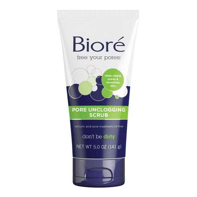 Biore, 2% Salicylic Acid, Oil-Free, Pore Unclogging Face and Body Scrub, 5 fl oz - Walmart.com